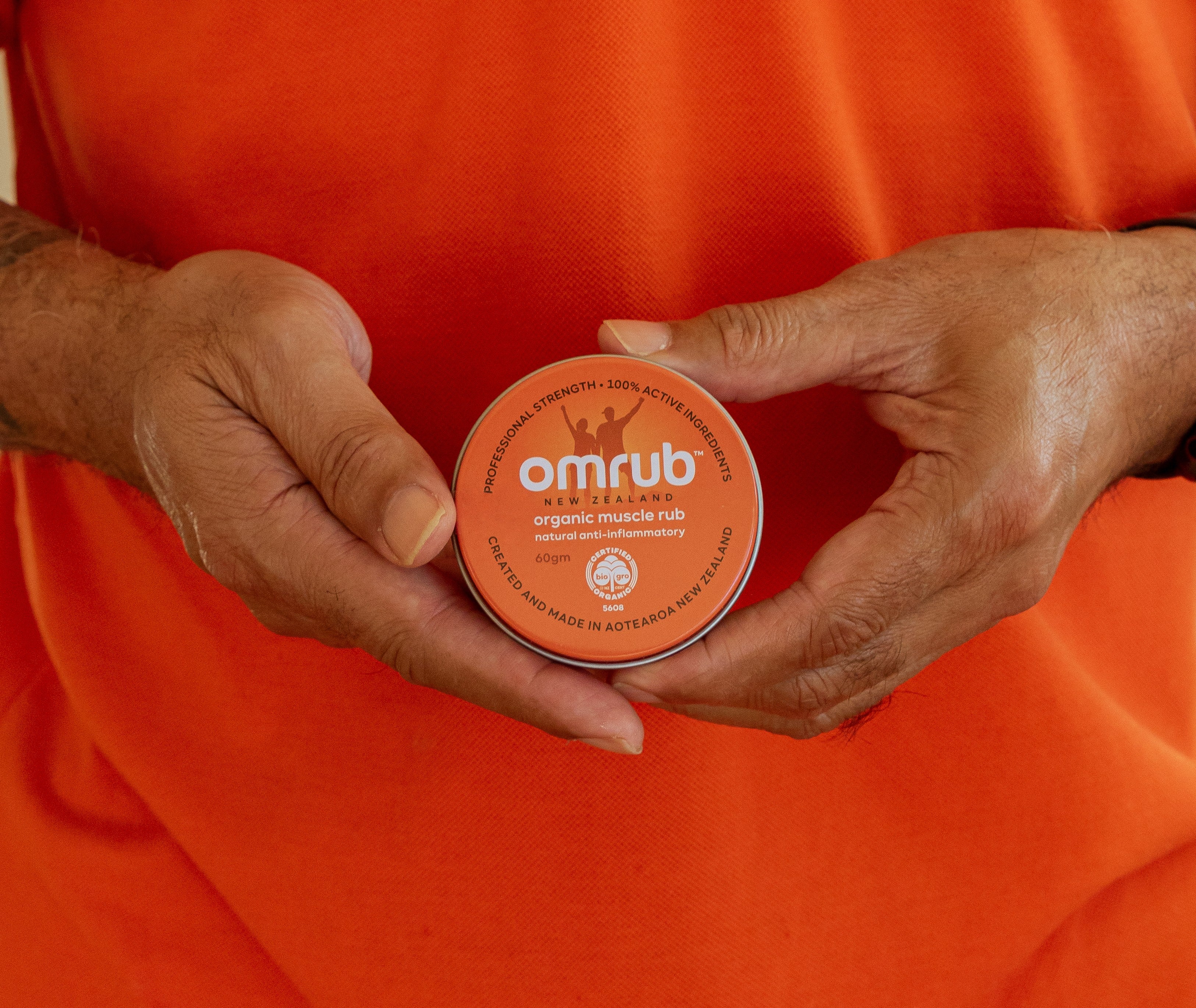 Omrub Certified Organic Muscle Rub. Natural Muscle Balm & Sports Balm.