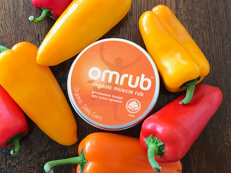 Omrub certified organic muscle balm. Natural muscle rub created in NZ.