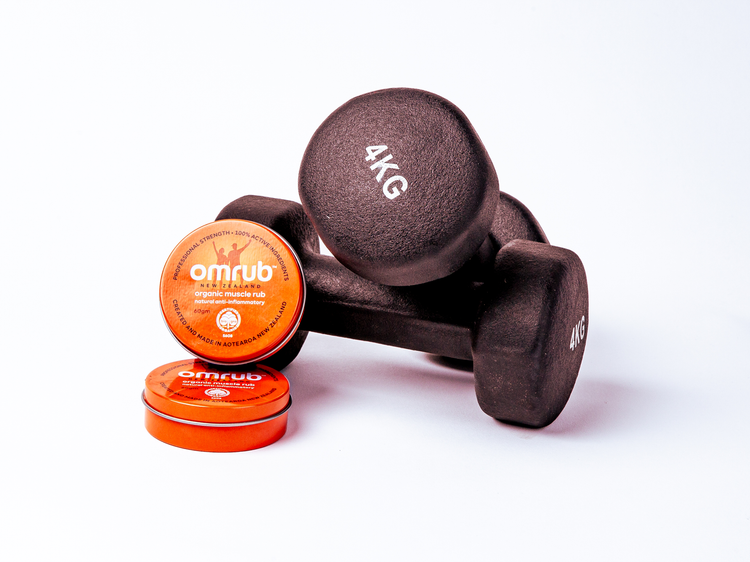 Omrub certified organic muscle balm. Natural muscle rub created in NZ.